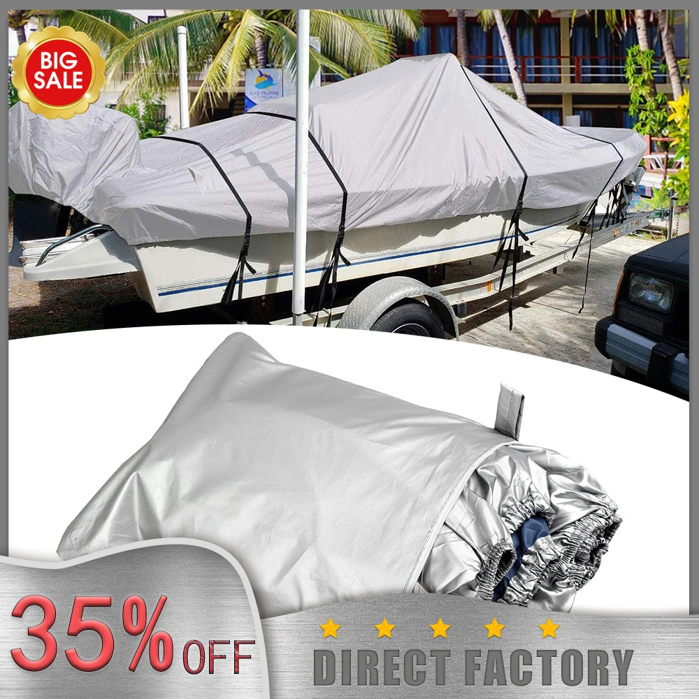Trailerable 300D Heavy Duty Reflective Boat Cover Waterproof Sunproof ...