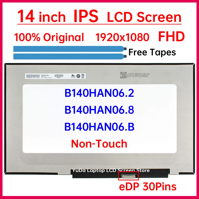 14 Inch LCD Screen B140HAN06.2 B140HAN06.8 B140HAN06.B Display Matrix ...