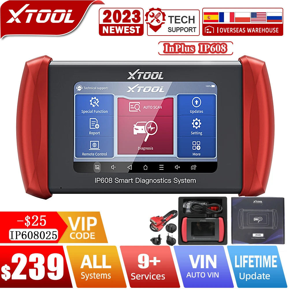 XTOOL InPlus IP608 OBD2 Car Diagnostic Tools All systems 30 Services ...
