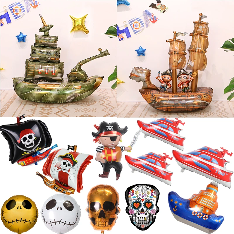 Pirate Ship Battleship Theme Aluminum Foil Balloon Nautical Theme ...