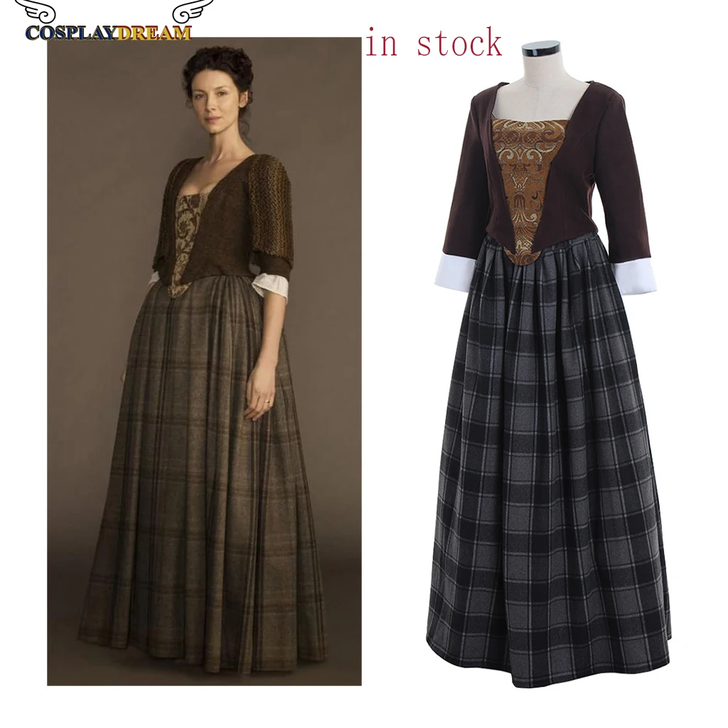 Outlander Claire Randall Fraser Cosplay Costume 18th Century Scottish ...