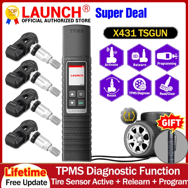 LAUNCH-X431-TSGUN-TPMS-Automotive-Tire-Sensor-Activator-Programming-Learning-Car-Tire-Pressure ...
