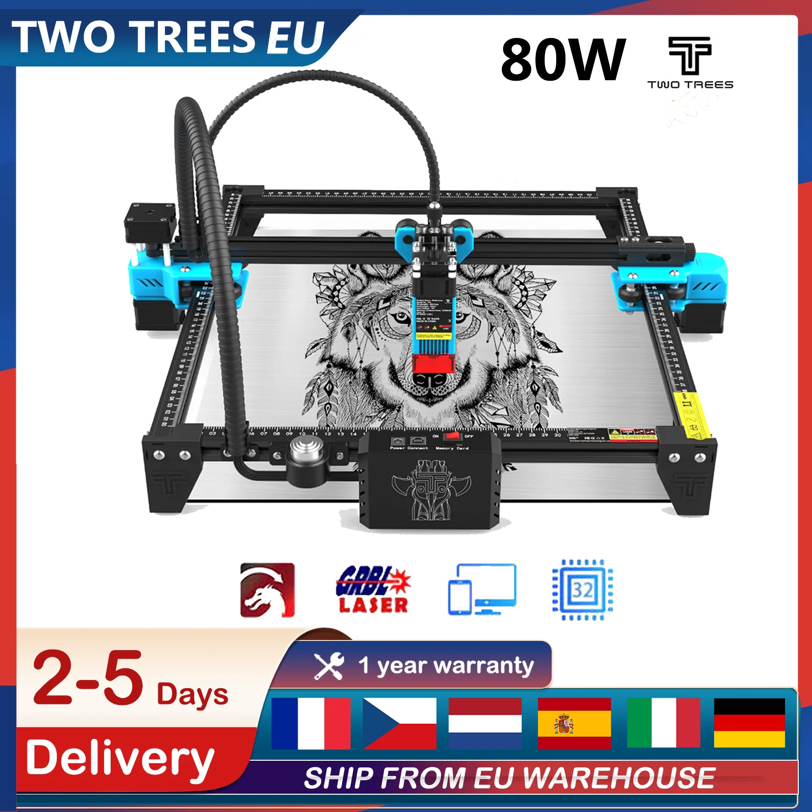 Two Trees Laser Engraving TTS 10 80W Laser Engraver CNC With Wifi ...