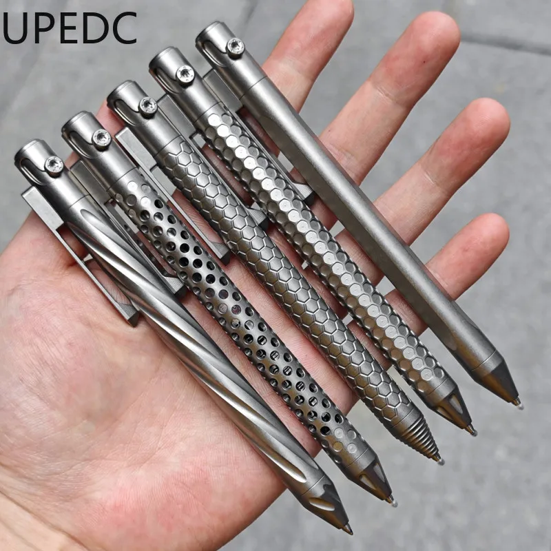 UPEDC 5 Types Titanium Alloy Mechanical Pen U-shaped Press Pen G2 ...