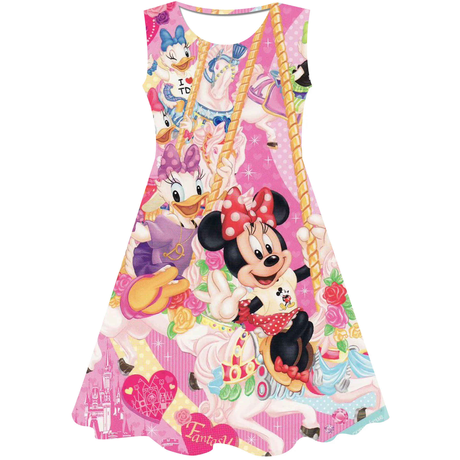 Disney Girls Dresses Princess Children's Clothing Cartoon Minnie Mouse ...