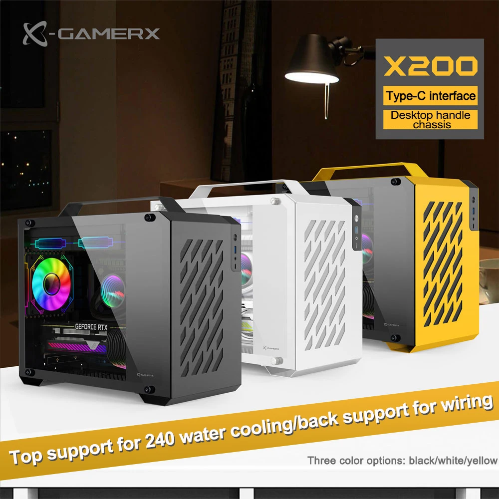 Power-Train-X200-MATX-Case-Port-til-Port-til-Tipo-C-Desktop-Mini-Game ...