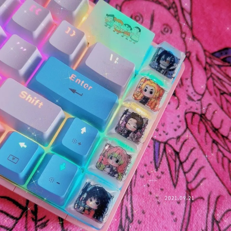 Demon-Slayer-Tanjiro-Kamado-Giyu-Tomioka-Keycap-Anime-Peripheral-Cute ...