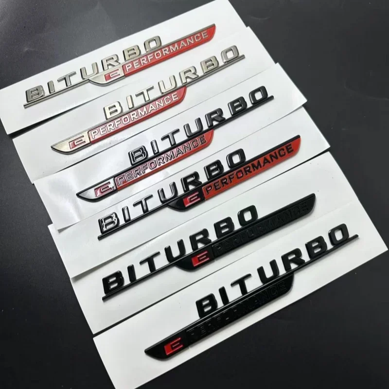 1 Pair For Turbo E Performance Emblem Gloss Black Badge C63s Glc63s C43 ...