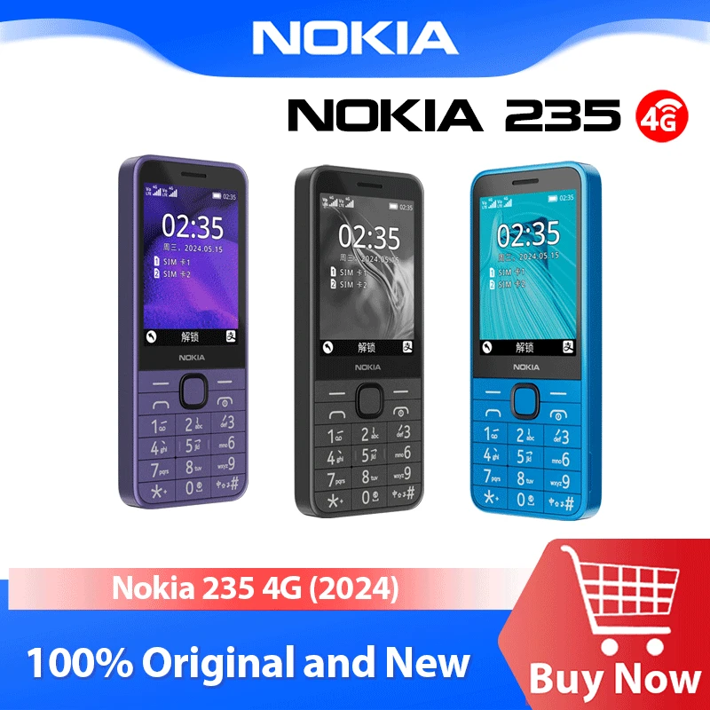 2024-New-and-Original-Nokia-235-4G-Feature-Phone-Dual-SIM-2MP-Camera ...
