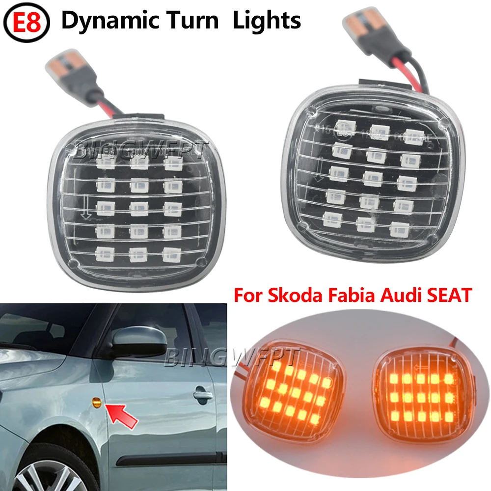2X-Dynamic-Led-Turn-Signals-Side-Marker-Light-Lamp-For-Skoda-Fabia ...