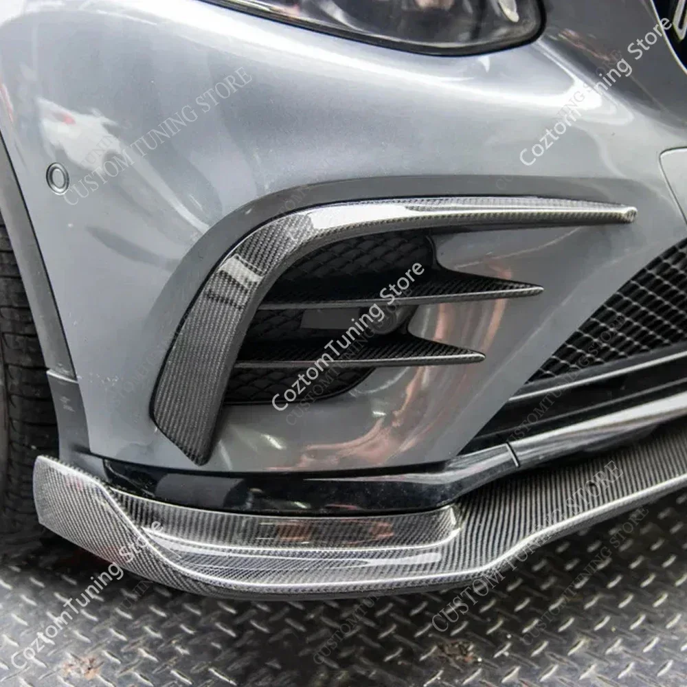 For-Mercedes-GLC-X253-C253-Gloss-ABS-Front-Bumper-Canards-GLC43-GLC-AMG ...