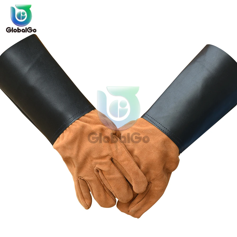 Welding-Gloves-with-Forearm-Protection-Heat-Insulation-Leather-Forging ...
