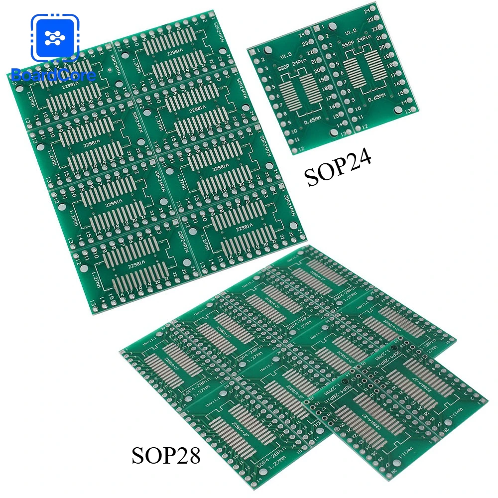 10PCS SMD To DIP PCB Adapter Board Universal Plate SOP8/14/16/20/24/28 ...