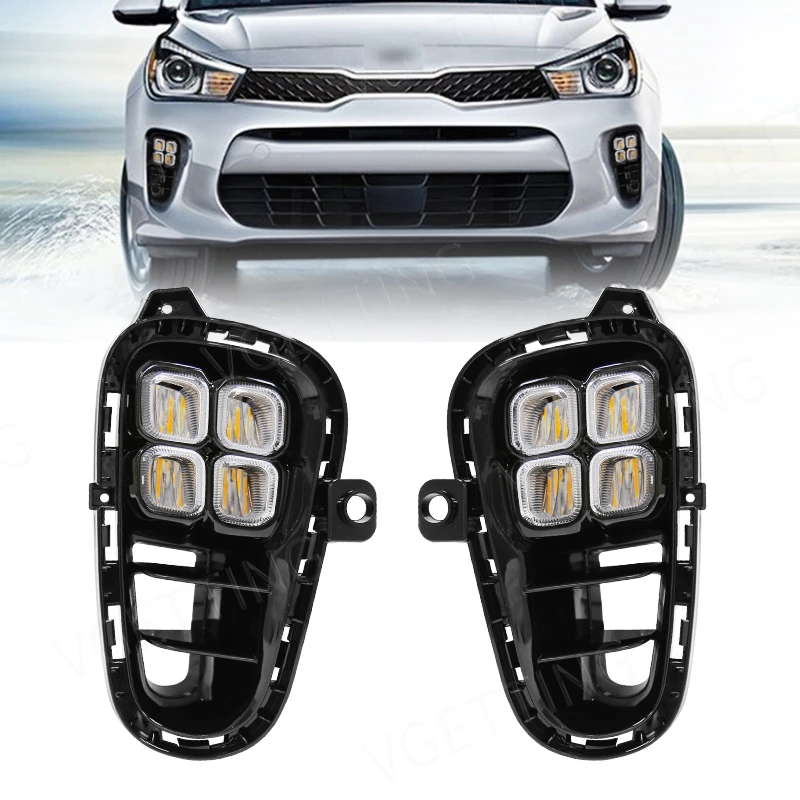 For Kia Rio 2017 2018 2019 2020 Drl Led Daytime Running Lights Daylight ...