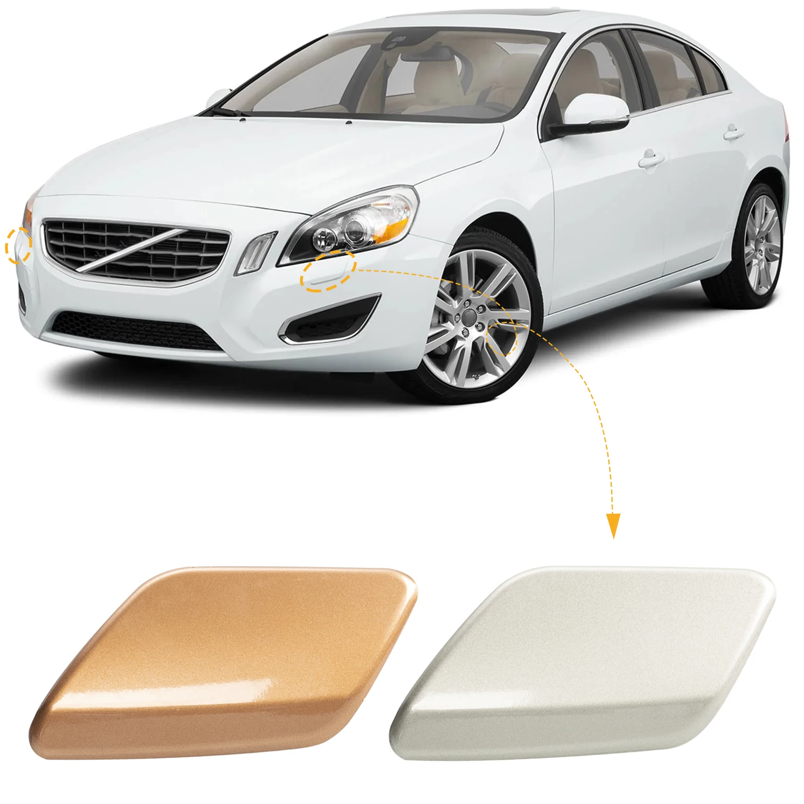 Front-Bumper-Headlight-Headlamp-Washer-Jet-Spray-Nozzle-Cover-Cap-For ...