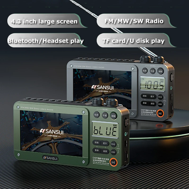Portable-Retro-Radio-FM-MW-SW-Radio-Receiver-4-3inch-Screen-Video-Music ...