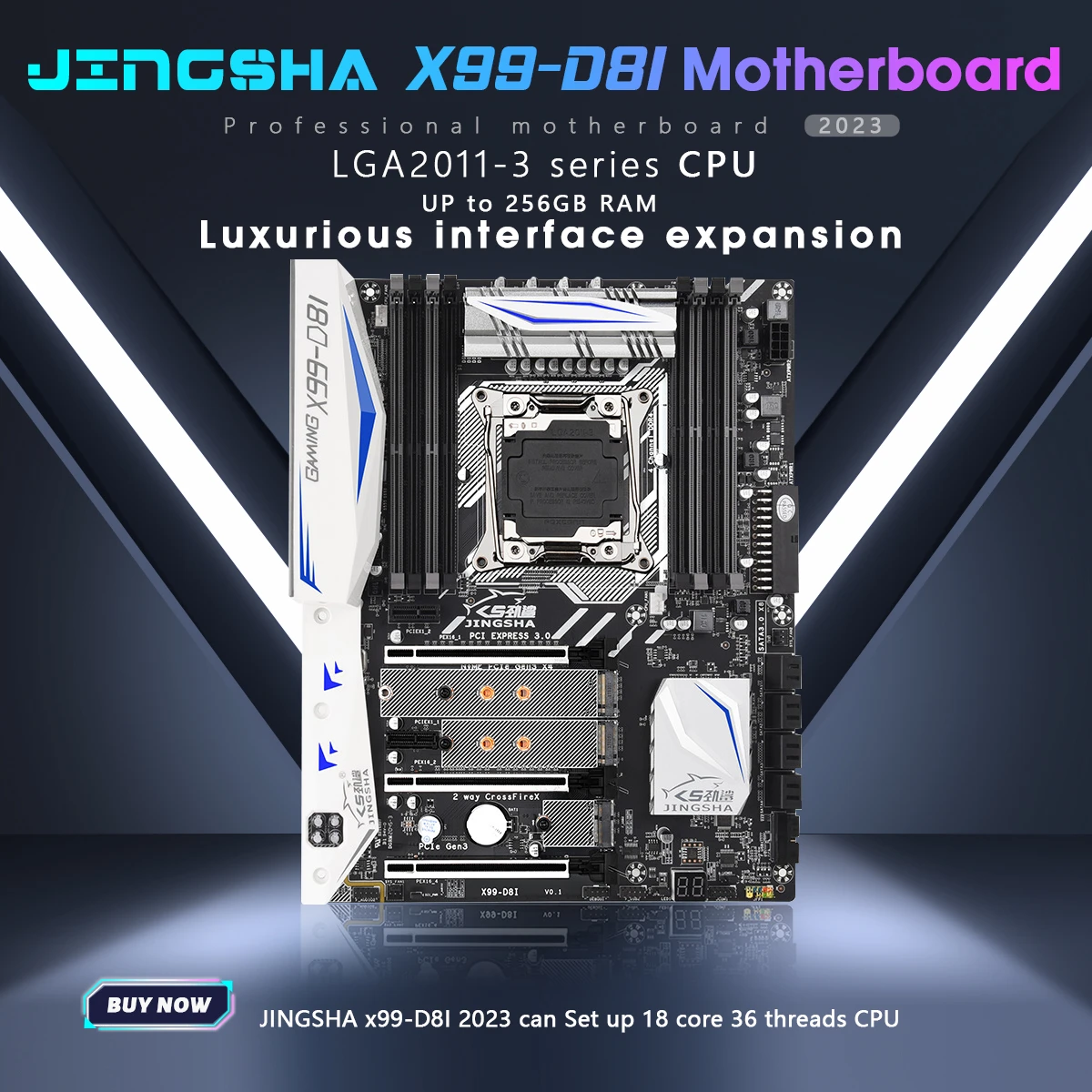 JINGSHA kit de placa base X99D8I, Chip xeon x99 compatible con E5, V3V4, LGA, procesador 2011 3 ...