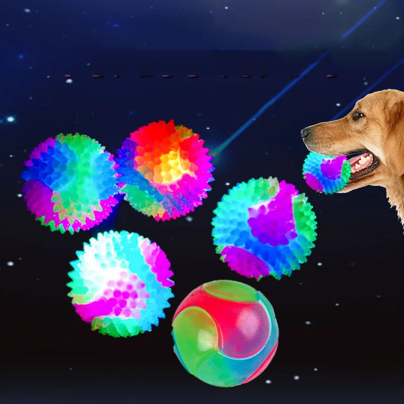Glowing-Ball-Dog-Toy-LED-Dog-Balls-Flashing-Elastic-Ball-Molar-Ball-Pet ...