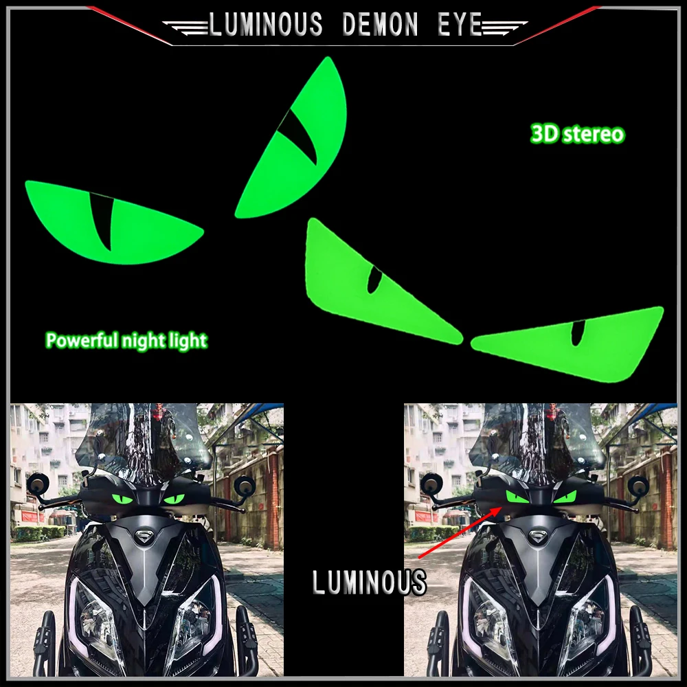 3D Stereoscopic Luminous Motorcycle Headlights Helmet Decoration ...