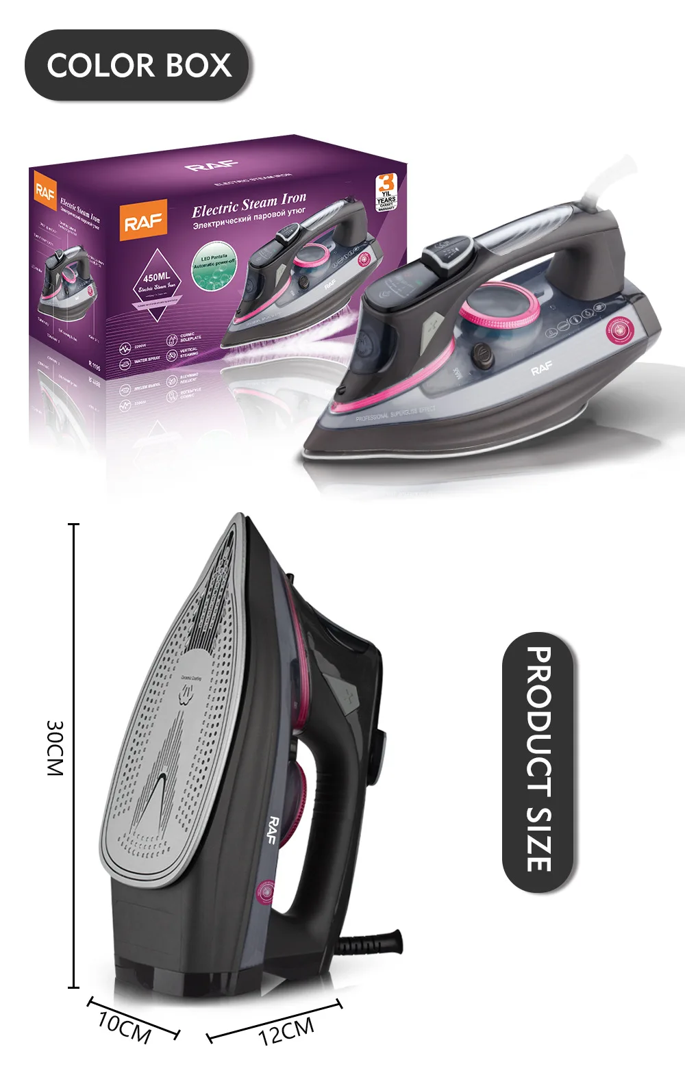 Fer a repasser - xl,Déterminer le fer à vapeur électrique avec semelle ...