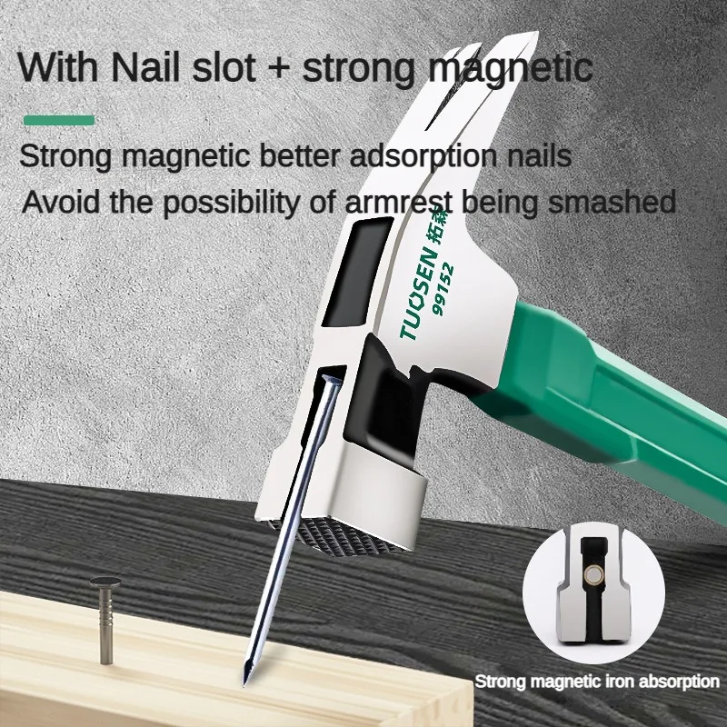 Multi functional anti-skid shockproof claw hammer Woodworking hammering ...