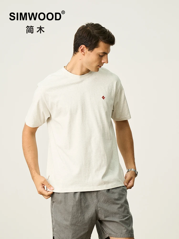 SIMWOOD-2024-Summer-New-Oversize-310gsm-Heavyweight-100-Cotton-T-shirts-Men-Logo-Embroidery-Tops ...
