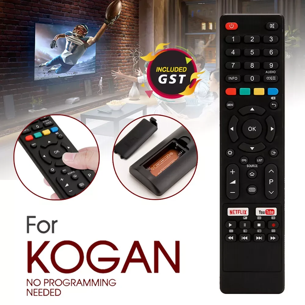 NEW Replacement TV Remote Control for Kogan Smart TV with NETFLIX ...