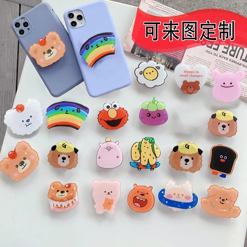 Korea-Cartoon-Cute-Animal-Folding-Mobile-Phone-Grip-Holder-Socket ...