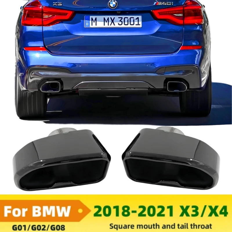 For 2018-2021 BMW X3 X4 Exhaust Pipe Tailpipe G01 G02 G08 Square Port ...