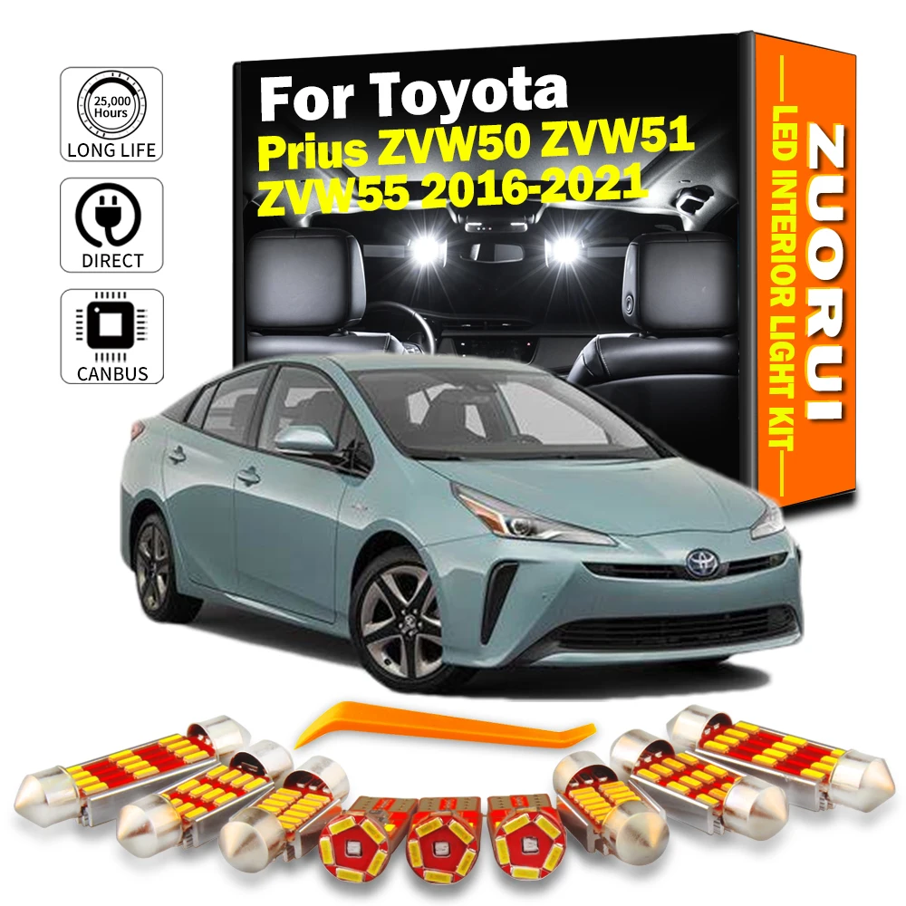 ZUORUI 12Pcs Canbus LED Interior Dome Light Kit For Toyota Prius ZVW50 ...