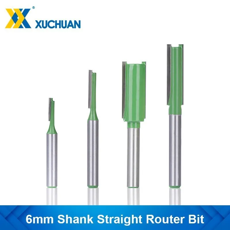 6mm Shank Straight Bit Tungsten Carbide Single Double Flute Router Bit ...
