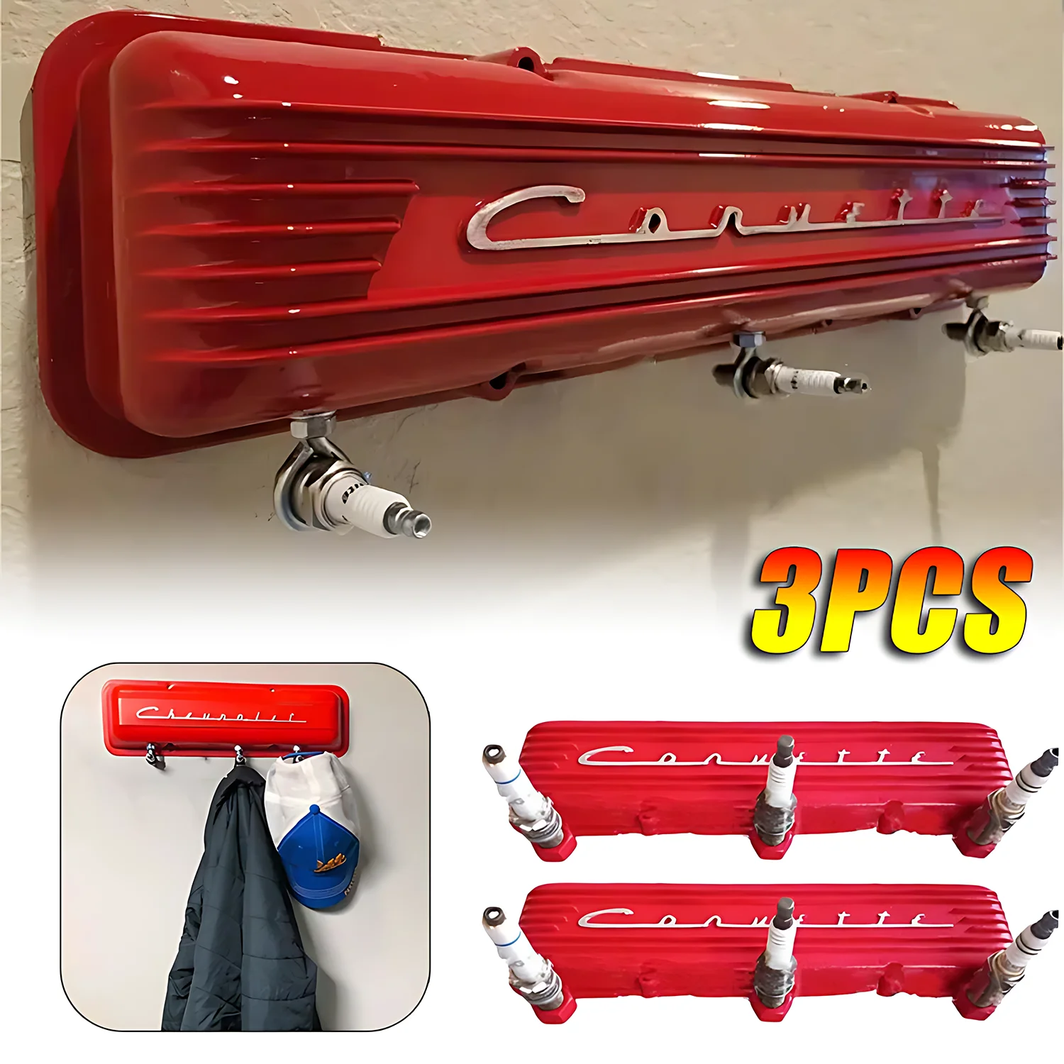 3PCS-Vintage-Garage-Spark-Plug-Decorative-Rack-Multifunctional-Hooks ...