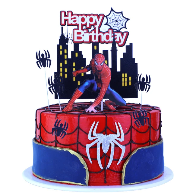 Black Spiderman Birthday Cake