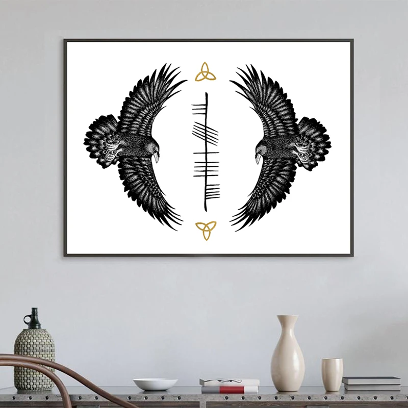 Raven Art Print Irish Wildlife Poster Gothic Pagan Decor Neart Strength ...
