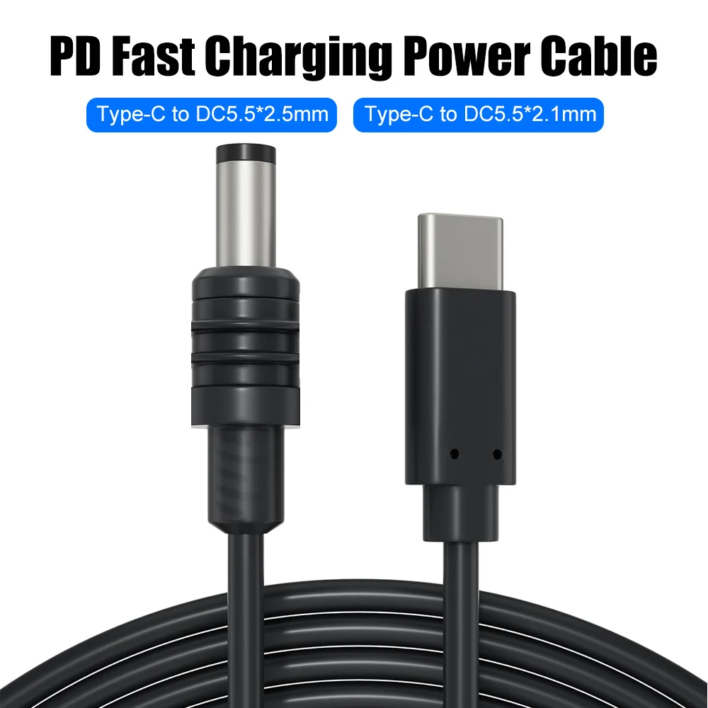 PD65W 3A Power Fast Charging Cable 1.5m Type C to DC5525 20V Adapter ...