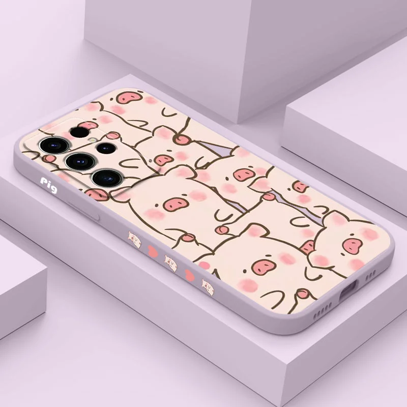 Cute-Pink-Pig-Phone-Case-For-Samsung-Galaxy-S24-S23-S22-S21-S20-S10 ...