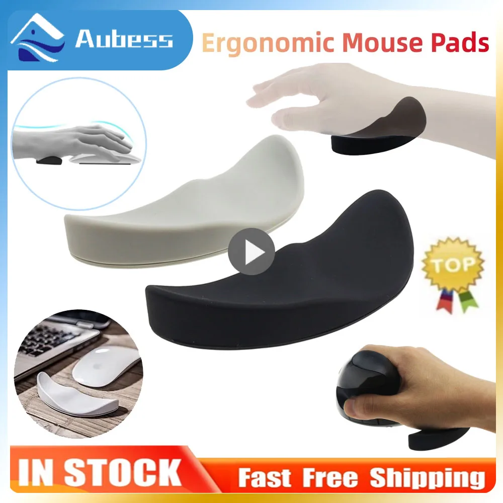 New Ergonomic Mouse Pad Wrist Pad Silicon Gel Non-slip Streamline Wrist ...