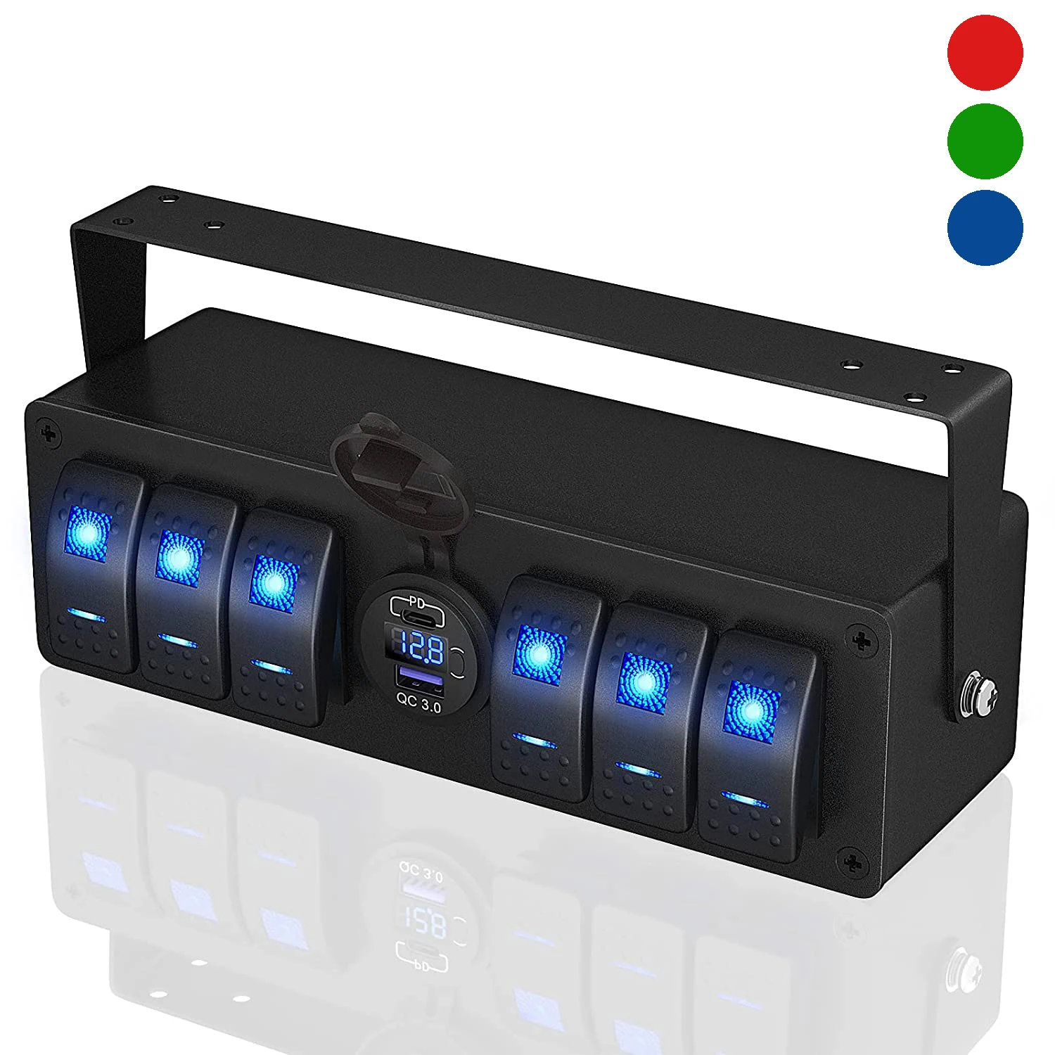 6-Gang-Rocker-Switch-Box-Waterproof-12V-SPST-ON-Off-Switch-Panel-with ...