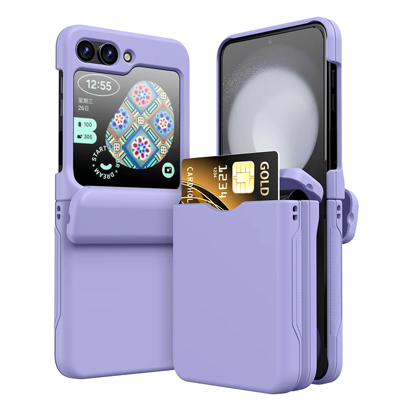 New-Solid-Color-Card-Slot-Phone-Case-For-Samsung-Galaxy-Z-Flip-3-4-5-Z6.jpg