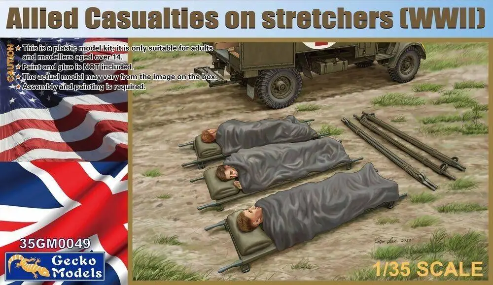 Gecko Models 35GM0049 1/35 Scale Allied Casualties On Stretchers (WWII)