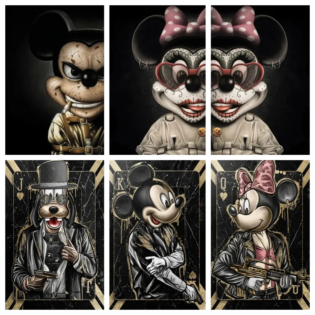 Disney-Bad-Mickey-And-Minnie-anime-Posters-Funny-Tattoo-Mouse-Canvas ...