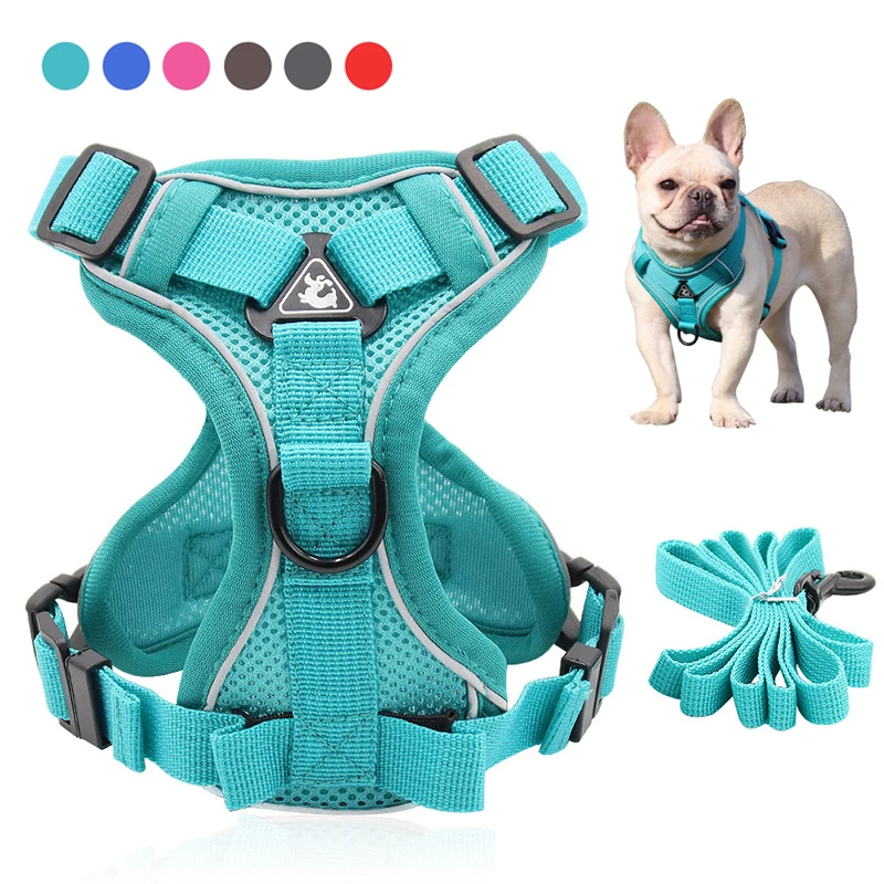 Dog Harness Leash Set Reflective Pet Harness Vest For Small Large Dog ...
