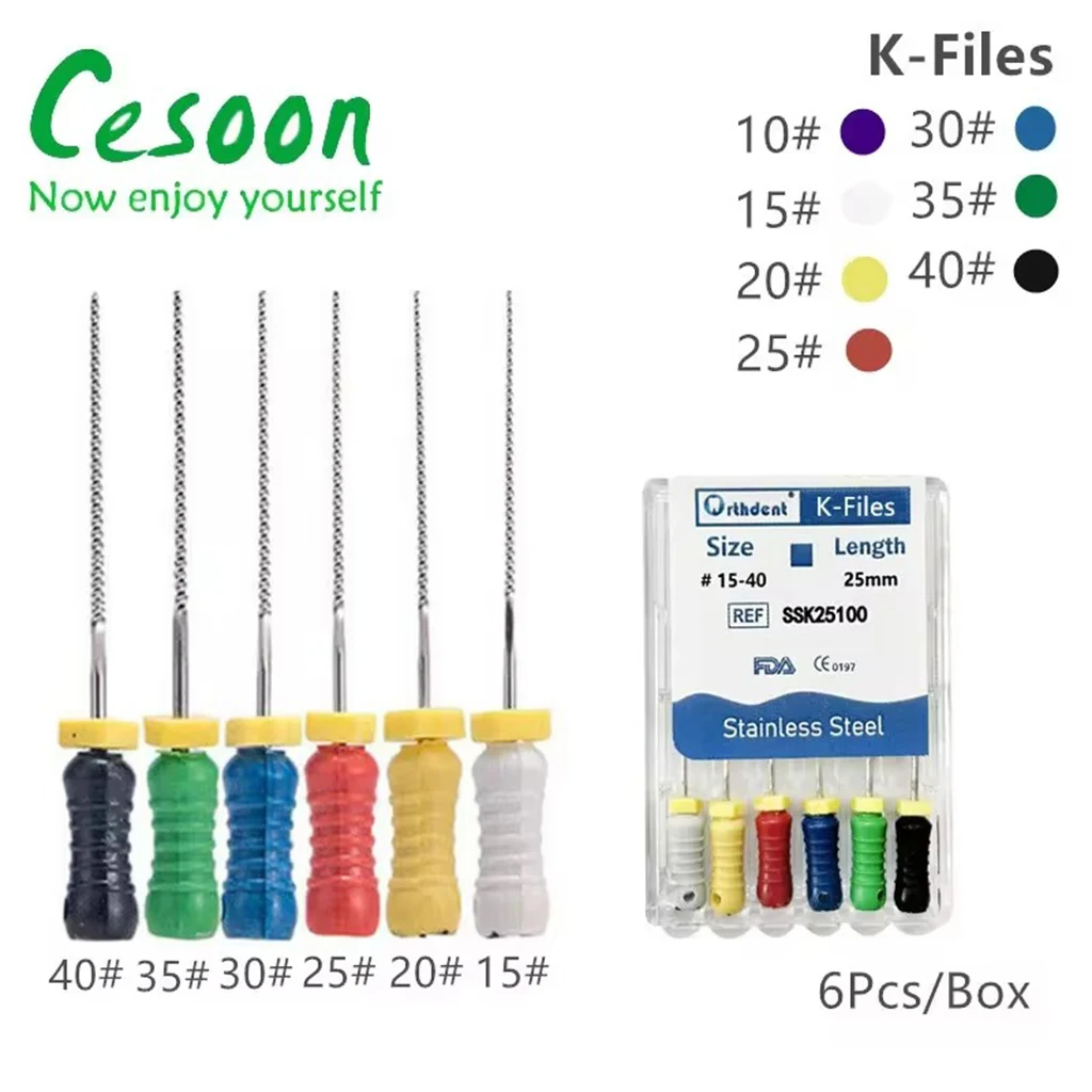 6Pcs-Dental-Tools-Endodontic-Endo-File-Rotary-Hand-Use-K-Files-25MM ...