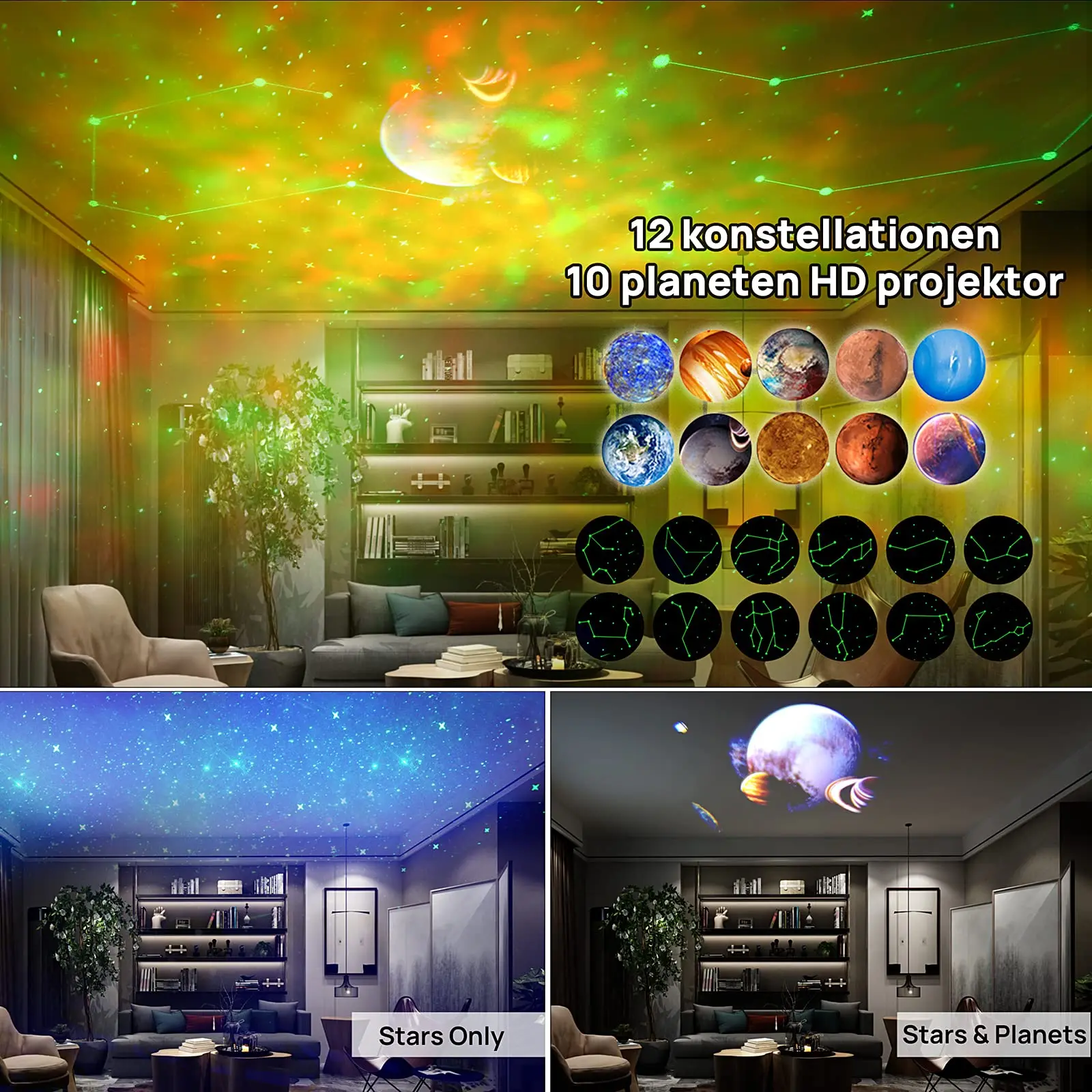 Solar System Ceiling Projection Light