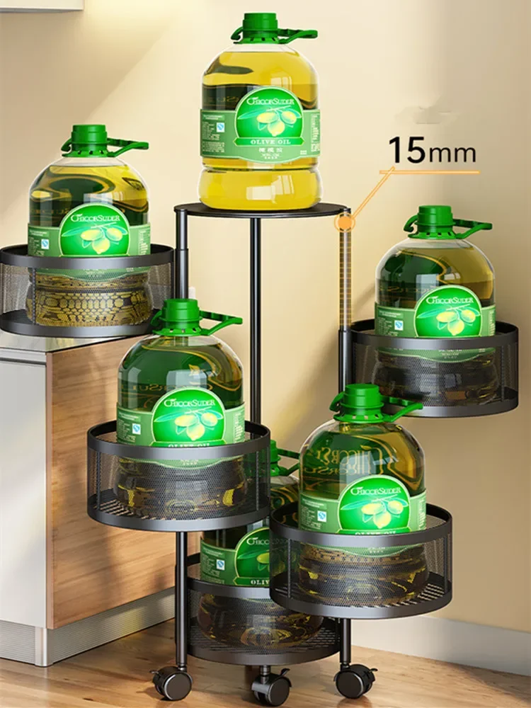 Stainless-Steel-5-Layers-Kitchen-Bathroom-Rotating-Shelf-Baskets-Fruit ...