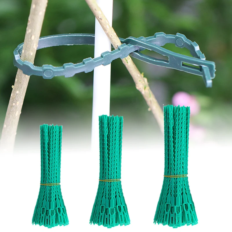 50Pcs-Garden-Cable-Ties-Plant-Support-Shrubs-Fastener-Reusable-Tree ...