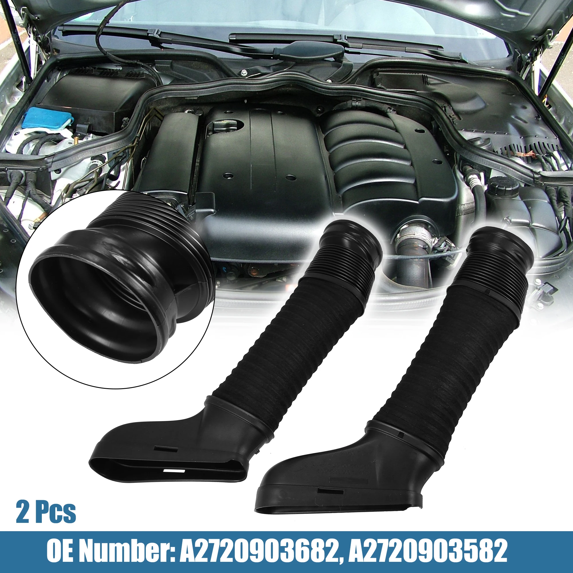 X-Autohaux-2pcs-Auto-Engine-Air-Intake-Hose-Right-Left-Filter-Thread ...