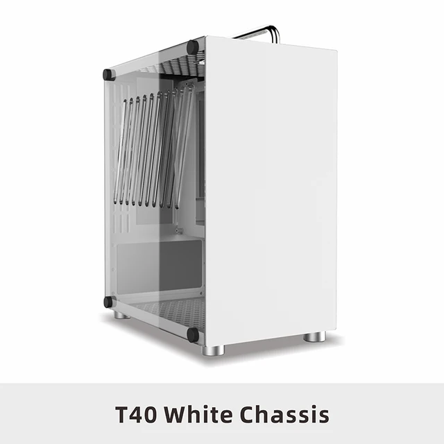 METALFISH T40 Mini ITX Case Gaming Computer White Chassis Compact ...
