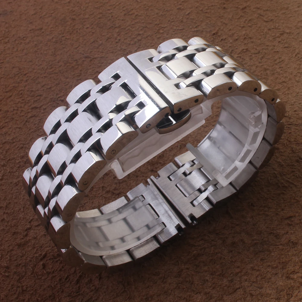 High-quality-Watchband-Silver-Metal-Stainless-Steel-Watch-Straps ...