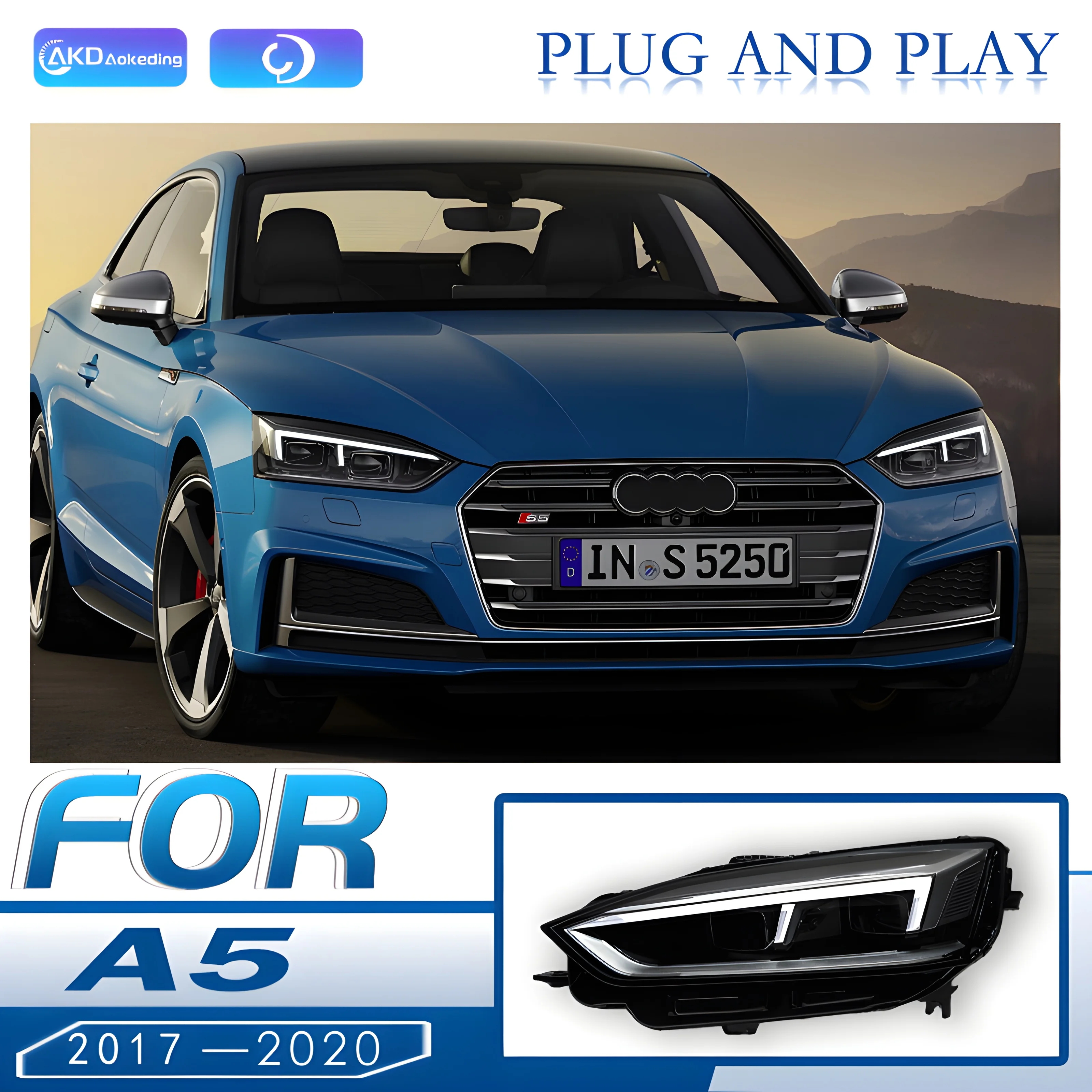 Headlight-For-AUDI-A5-LED-Headlights-2017-2020-A5-Head-Lamp-Car-Styling ...